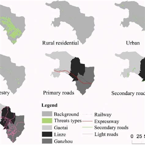 Spatial Distribution Of Different Threats Based On The Lucc Map Of 2009