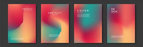 현대 추상 흐린 색상 그라데이션 패턴으로 설정된 흐린 배경입니다 브로셔 포스터 배너 전단지 및 카드를 위한 템플릿 컬렉션입니다 벡터 그림입니다 0명에 대한 스톡 벡터 아트