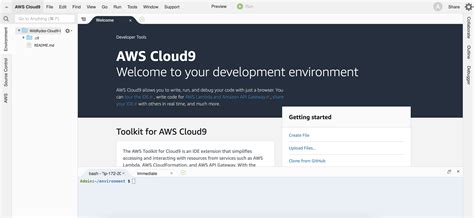 create a cloud9 workspace