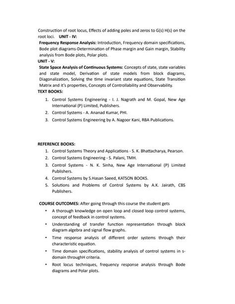 Control Systems Notes For Diploma In Electrical And Electronics