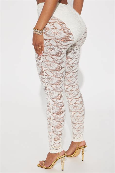 Not My Match Lace Legging Cream Fashion Nova