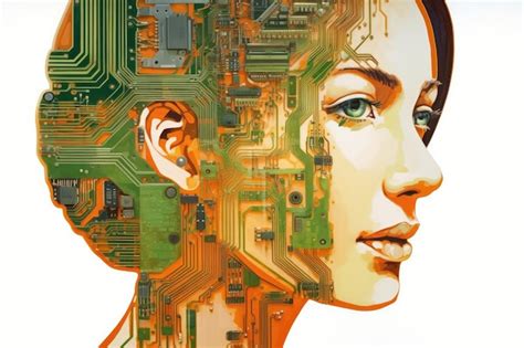 Premium Ai Image Artificial Intelligence Concept Human Head Made Of Electronic Circuit Board