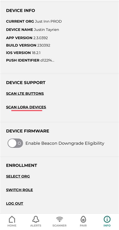 How To Register A Lora Button On The React Mobile Hospitality Application Via Scan To Register