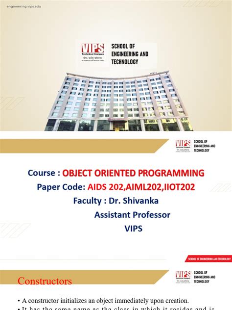 Vips Oops Unit 2 Constructor Pdf Constructor Object Oriented Programming Programming