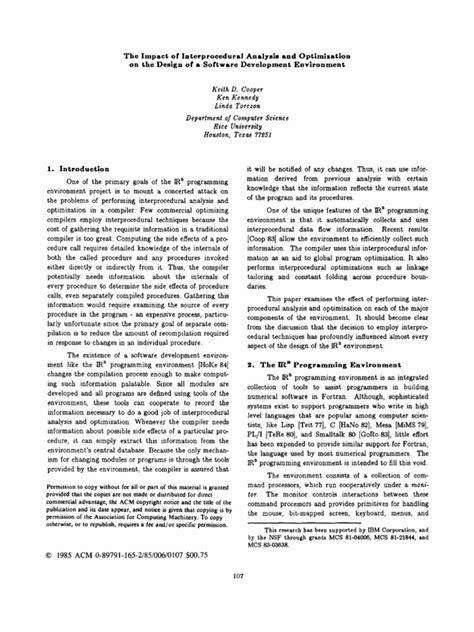 The Impact Of Interprocedural Analisys Pdf