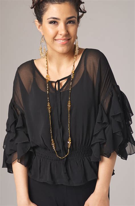 Sexy Ruffled Blouse Ann N Eve Exclusive Made To Order Womens