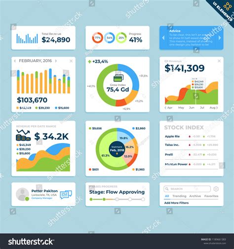 User Interface Widgets Set Interface Elements Stock Vector Royalty