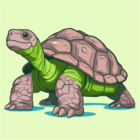 Premium Vector A Turtle With A Green Shell On Its Head