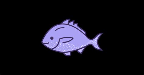 Kawaii Cute Cartoon Violet Fish Kawaii Sticker Teepublic