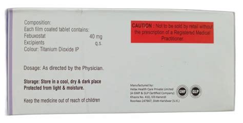 Febumic 40 Tab Febuxostat 40mg Tablet At Rs 115strip Uloric In