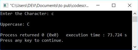 C Program To Convert Lowercase To Uppercase
