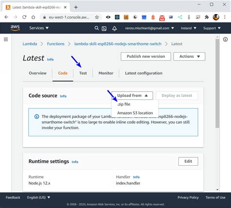 Aws Alexa Smart Home Skill Load Sample Code And Test Lambda 6 Renzo Mischianti