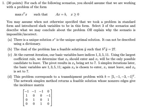 Solved 1 30 Points For Each Of The Following Scenarios
