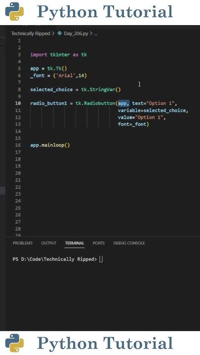 Adding Radio Buttons To Tkinter App Python Tutorial Youtube