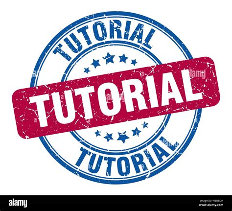 Tutorial Stamp Tutorial Round Grunge Sign Tutorial Stock Vector Image