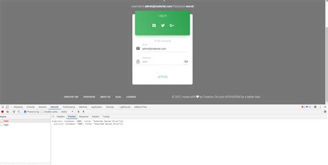 impossible to login · issue 8 · creativetimofficial vue material dashboard laravel bs4 · github