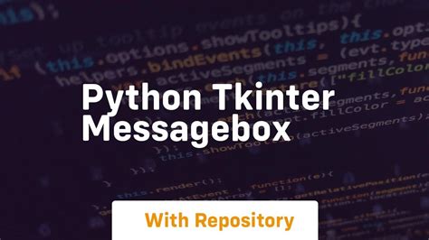 Python Tkinter Messagebox Youtube