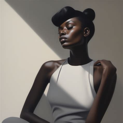 Krea Ai Ebony Lady In The Style Of Figurative Minimalism