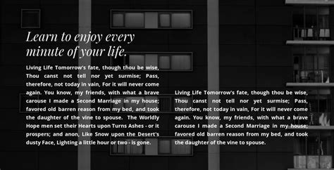 Two Columns Of Text In A Photo Css Template By Nicepage