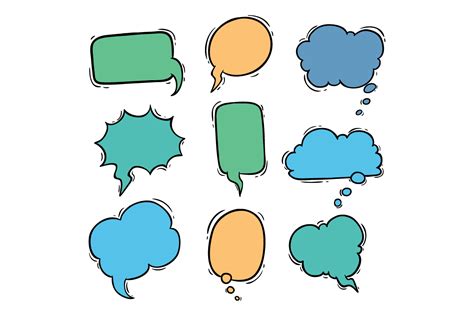 Set Of Colorful Bubble Speech Graphic By Padmasanjaya · Creative Fabrica