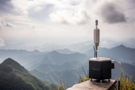 Iot Sensor And Monitoring Equipment Monitoring Variables Such As Temperature Or Humidity In