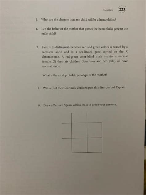 Solved 222 Genetics Tips For Solving Sex Linked Genetic