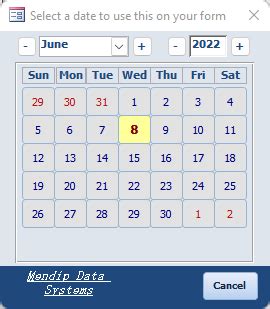 Date Picker Access World Forums