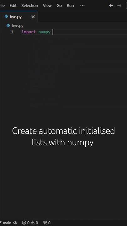 Create Lists Of Zeros In One Line Using Numpy Learnpython Pythong Pycode Pyscript Youtube