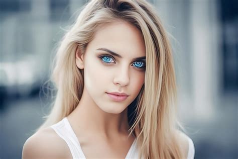 Una Chica Con Ojos Azules Foto Premium