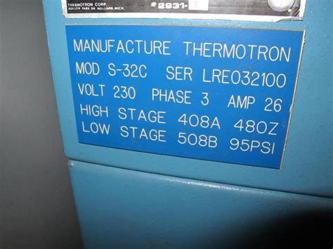 004  Of Thermotron Mdl S 32c Temperature Chamber 38x38x38 Lot 501 90158