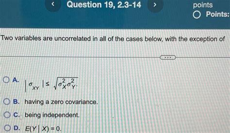 two variables are uncorrelated in all of the cases