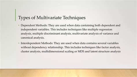 Multivariate Variate Techniques Pptx