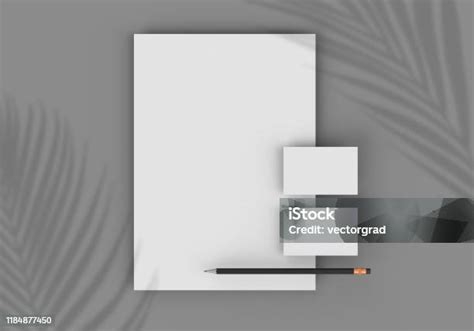 그래픽 디자이너 프리젠 테이션 및 포트폴리오에 대한 무중력 회색 배경에 Id를 브랜딩하기위한 기본 문구 모형 템플릿3d 렌더링 3차원 형태에 대한 스톡 사진 및 기타 이미지