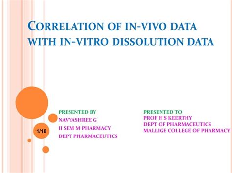 Correlation Of Invivo Data With Invitro Dissolution Data Pptx