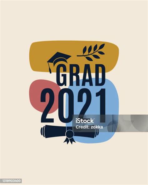 2021학년도 모자 월계수 초상적인 모양의 초록색 으로 초대장 배너 포스터 엽서 2021년에 대한 스톡 벡터 아트 및 기타 이미지 2021년 졸업식 개념 Istock