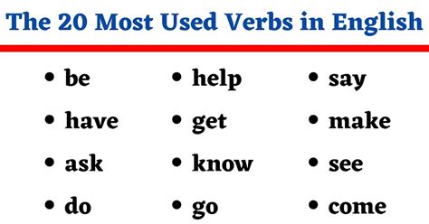 The 20 Most Used Verbs In English English Seeker