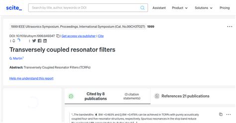 Transversely Coupled Resonator Filters