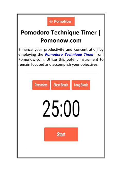 Ppt Pomodoro Technique Timer Powerpoint Presentation