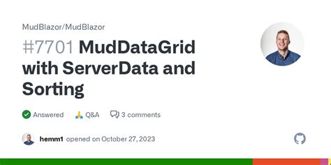 Muddatagrid With Serverdata And Sorting · Mudblazor Mudblazor · Discussion 7701 · Github