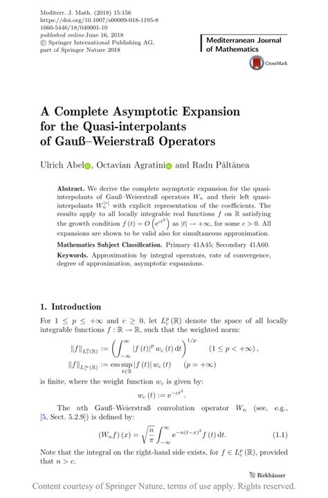 A Complete Asymptotic Expansion For The Quasi Interpolants Of Gauß