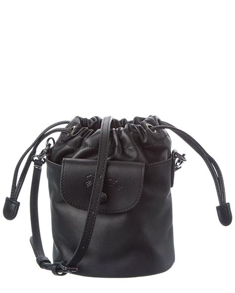 Longchamp Le Pliage Xtra Xs Leather Bucket Bag In Black Lyst