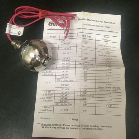 New GEMS Level Switch LS For Sale In Santa Barbara California