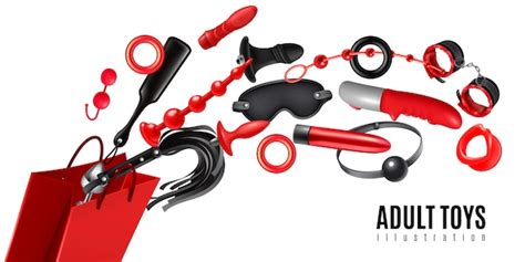 섹스 숍 생산 현실적인 그림에 대한 광고로 성인 장난감 디자인 컨셉 무료 벡터