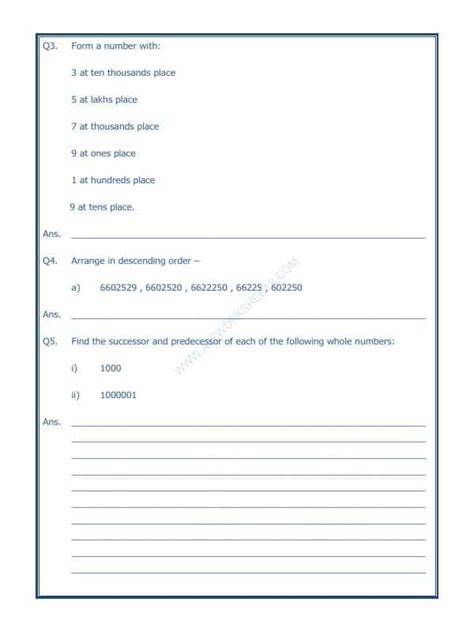 A2zworksheets Worksheet Of Large Numbers 02 Numbers Maths