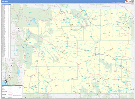 Wyoming Zip Code Wall Map Basic Style By Marketmaps Mapsales