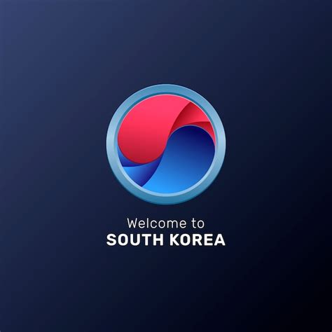 그라데이션 한국어 로고 템플릿 무료 벡터