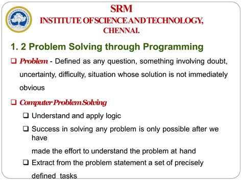 18css101j Programming For Problem Solving Ppt