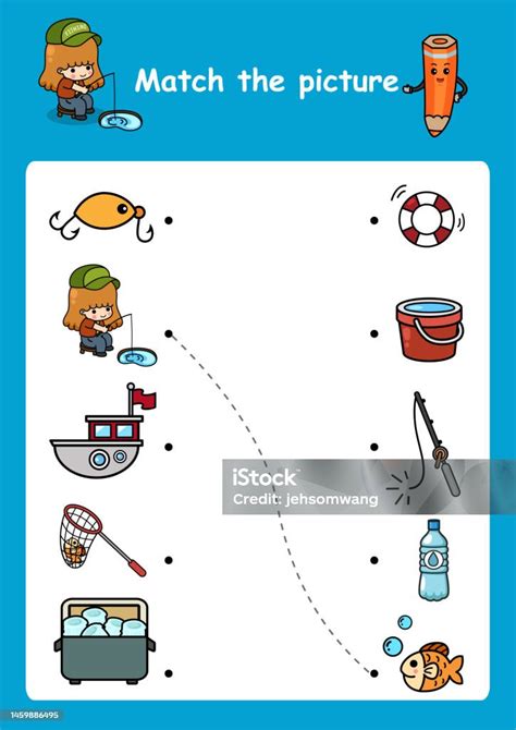 어린이 벡터 일러스트레이션을 위한 그림 교육 게임 일치 만화에 대한 스톡 벡터 아트 및 기타 이미지 만화 교육 귀여운