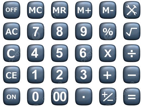 Calculation Buttons Numbers Illustrated Illustrated Calculator Blue PNG Transparent Image And