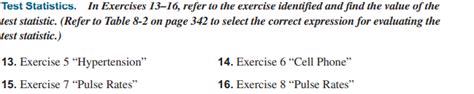 Test Statistics In Exercises 13 16 Refer To The